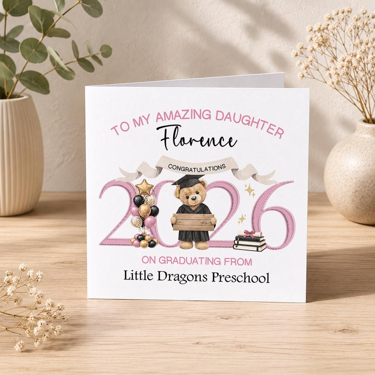 Personalised Preschool Graduation Card - Teddy Bear Design – Print 4 ...